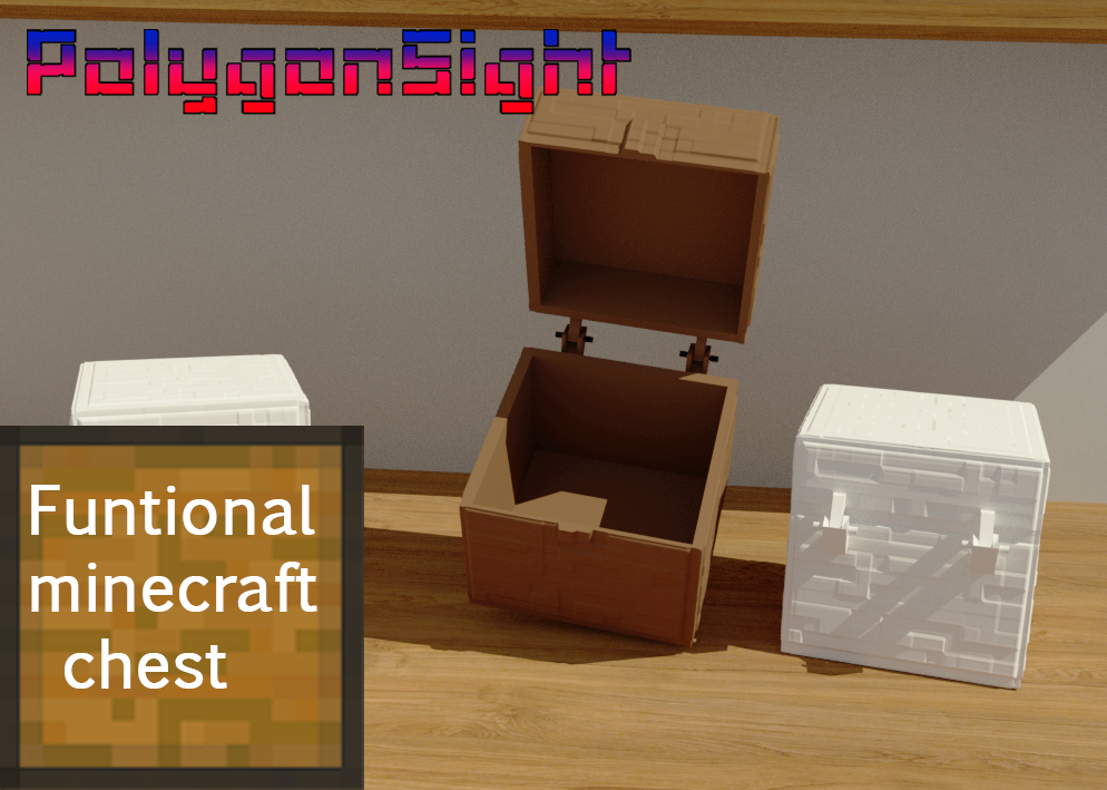 Download OBJ file Minecfraft functional chest • 3D printing object ・ Cults
