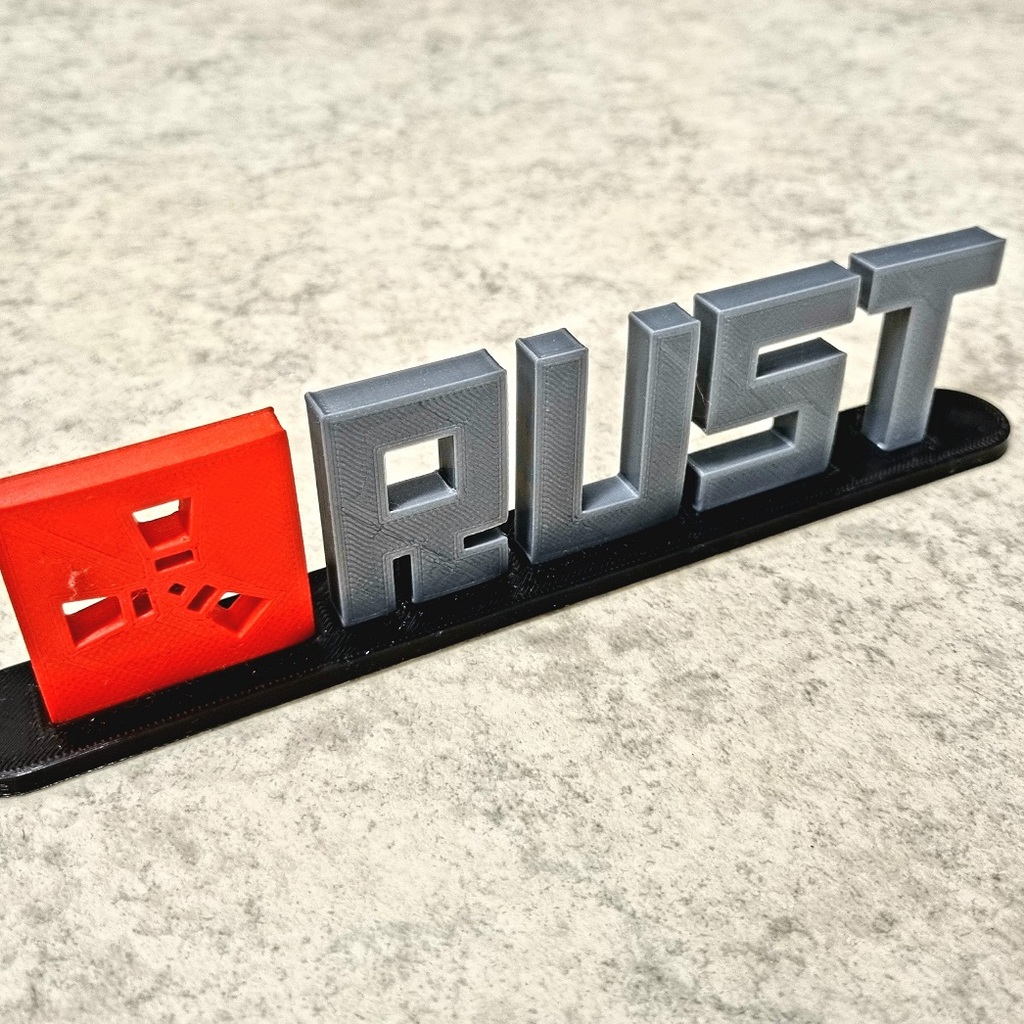 Free STL file Rust Logo Stand 🎲・Design to download and 3D print・Cults