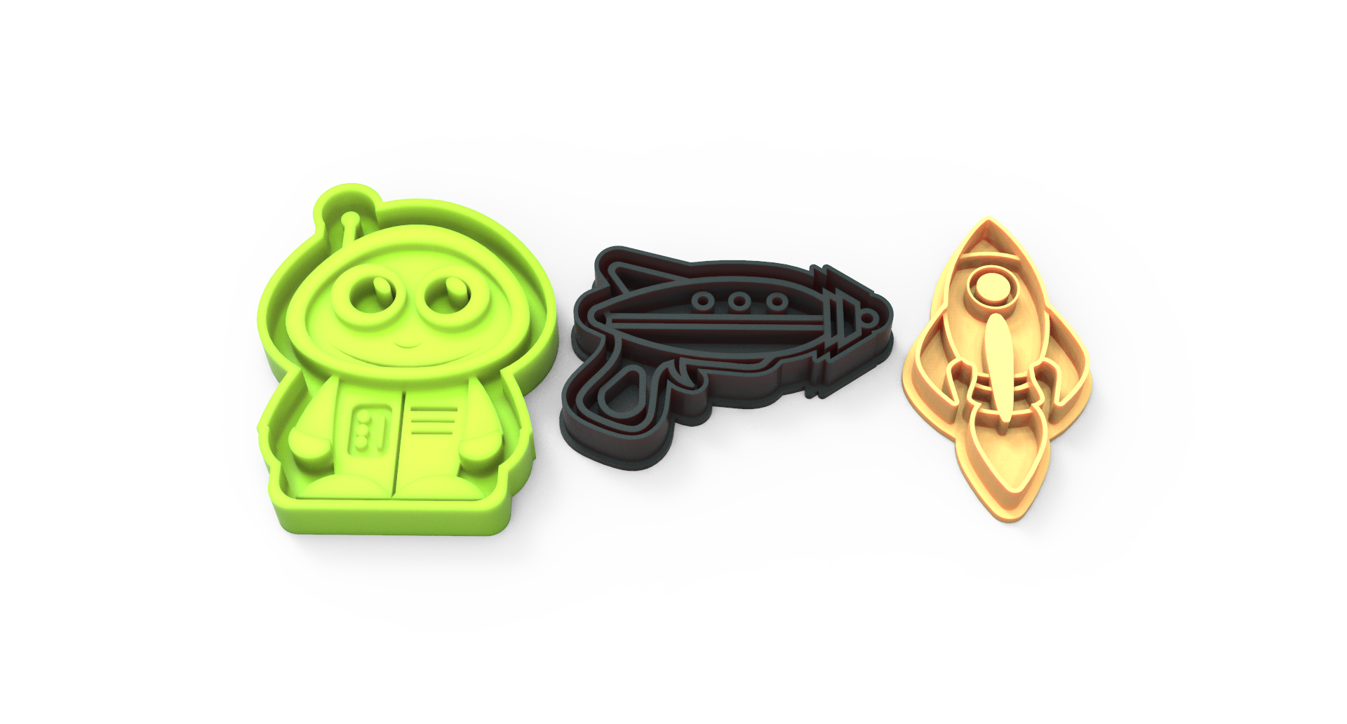 Free STL file kit 3 alien Cookie Cutter・Design to download and 3D print ...