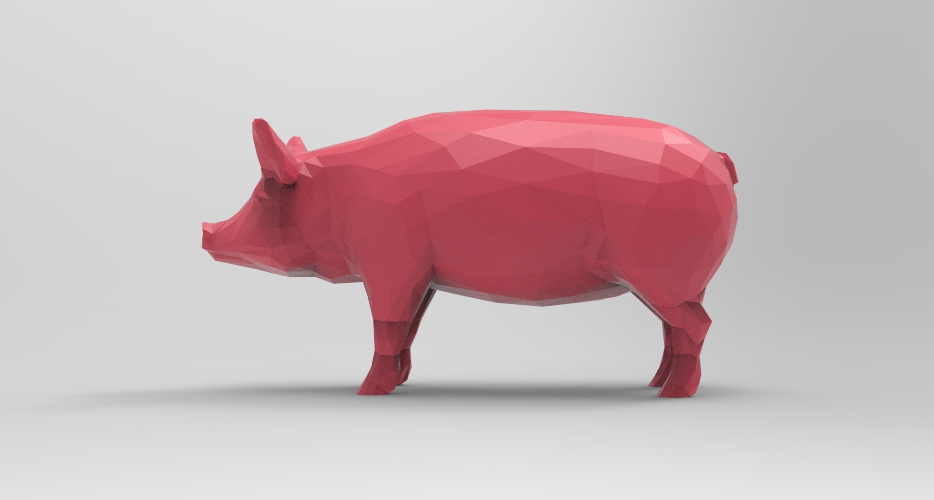 Free STL file Low Poly Pig・3D printing design to download・Cults