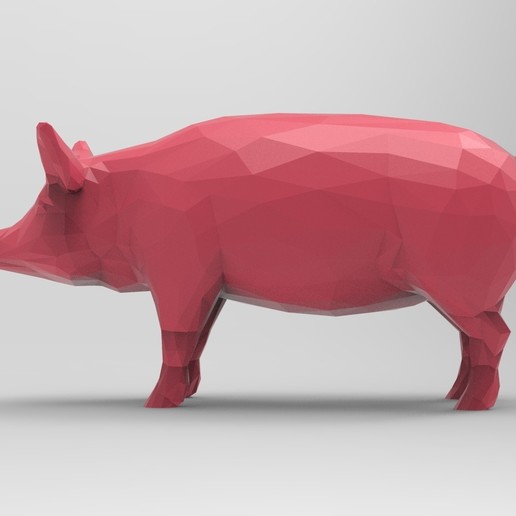 Download 3D model Low Poly Pig ・ Cults