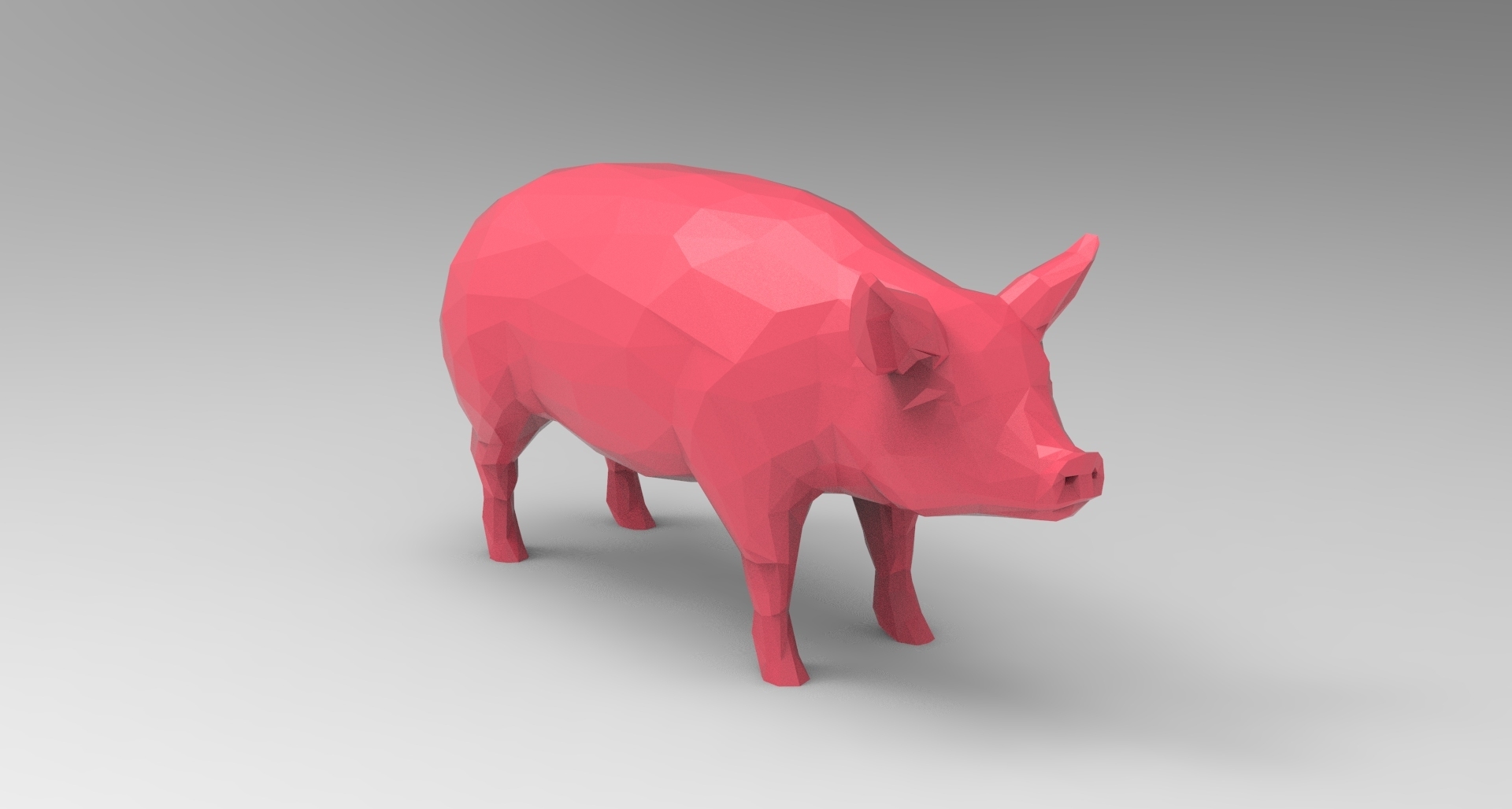 Free STL file Low Poly Pig・3D printing design to download・Cults