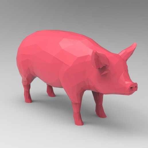 Download 3D model Low Poly Pig ・ Cults