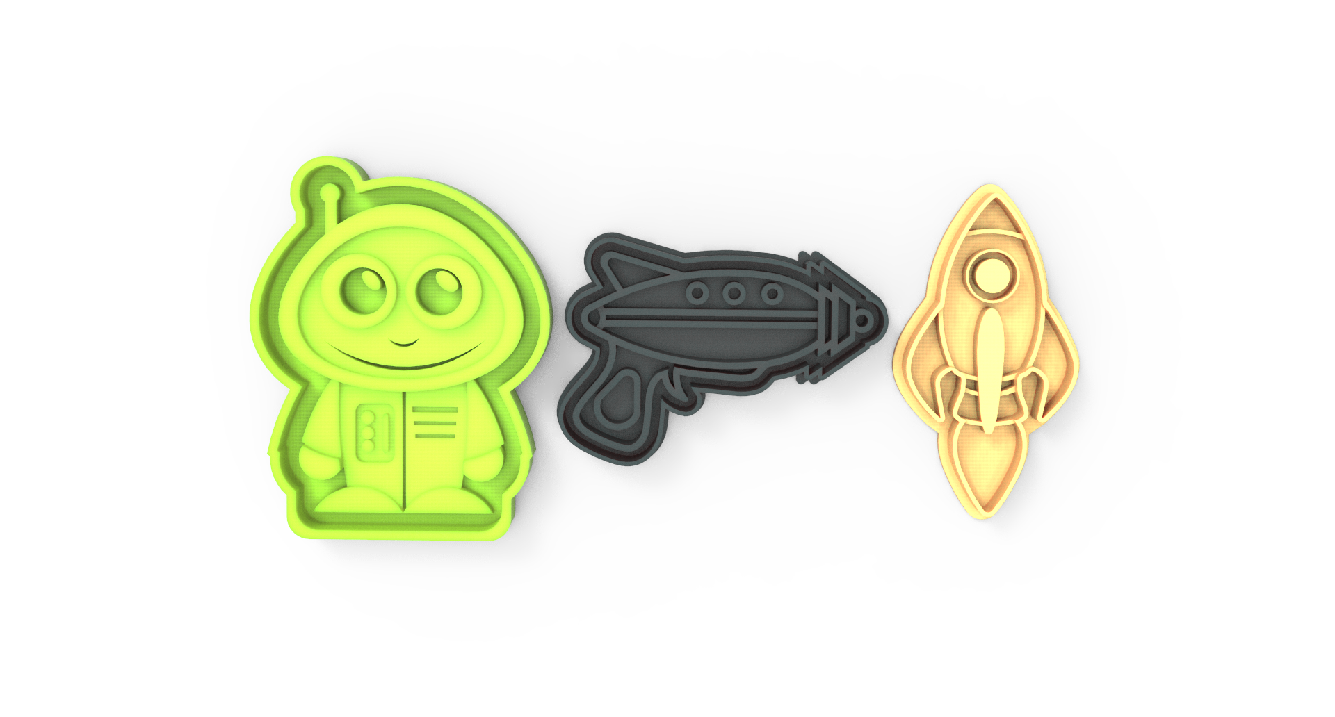 Free STL file kit 3 alien Cookie Cutter・Design to download and 3D print ...