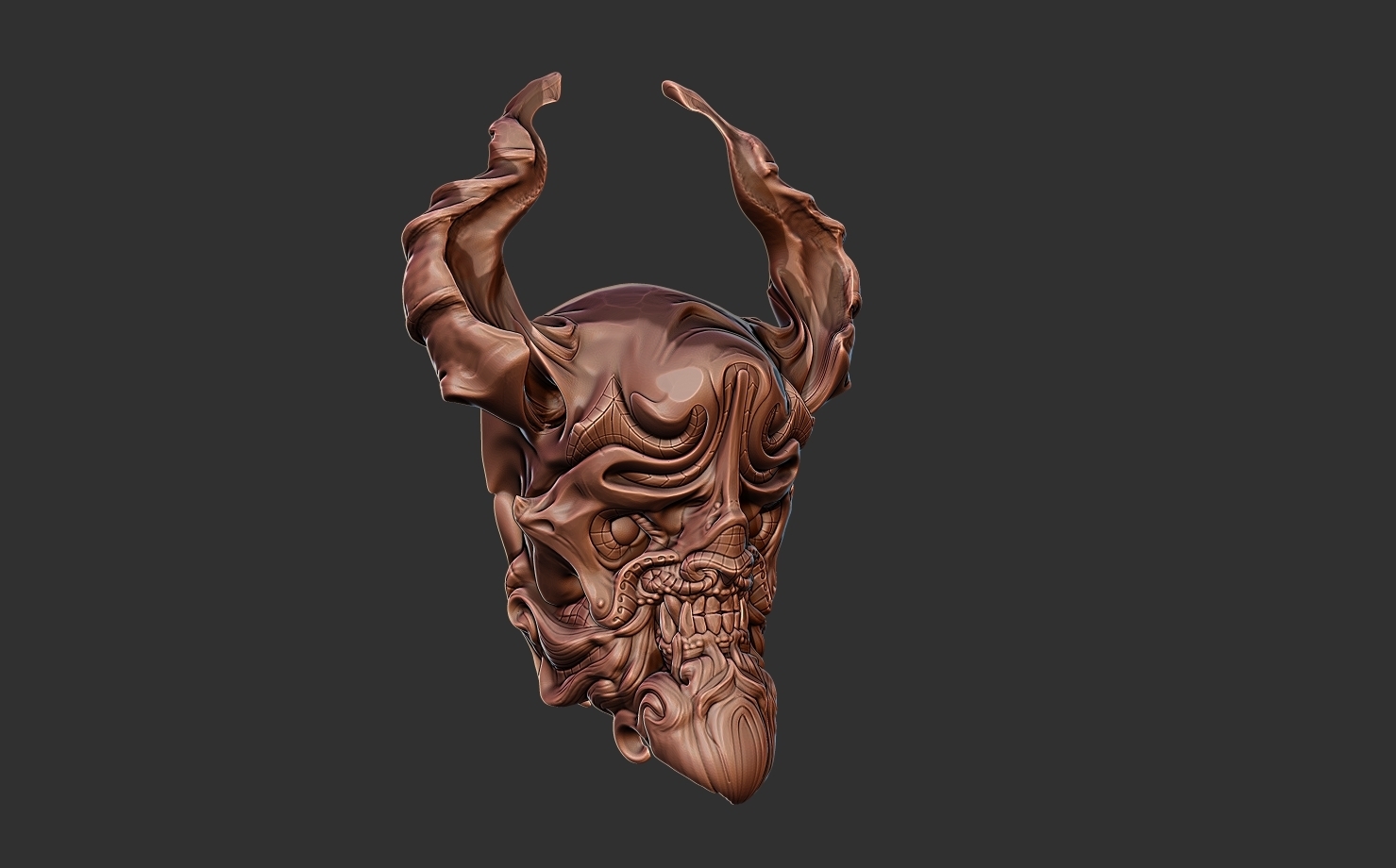 OBJ file Demon Mask 3D print model・3D printer design to download・Cults