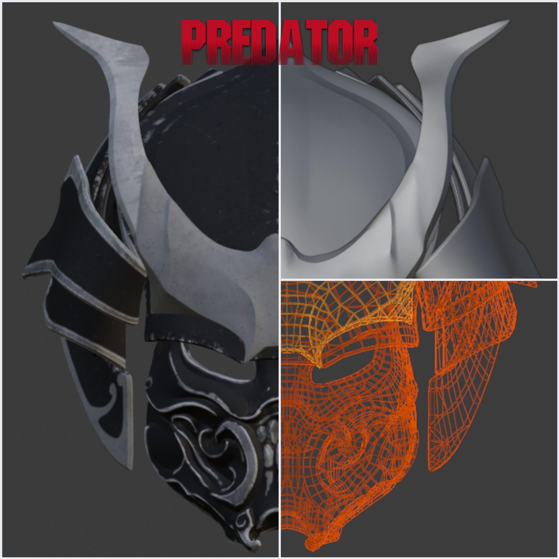 3D file Predator mask - Samurai 🗡️・3D printing template to download・Cults