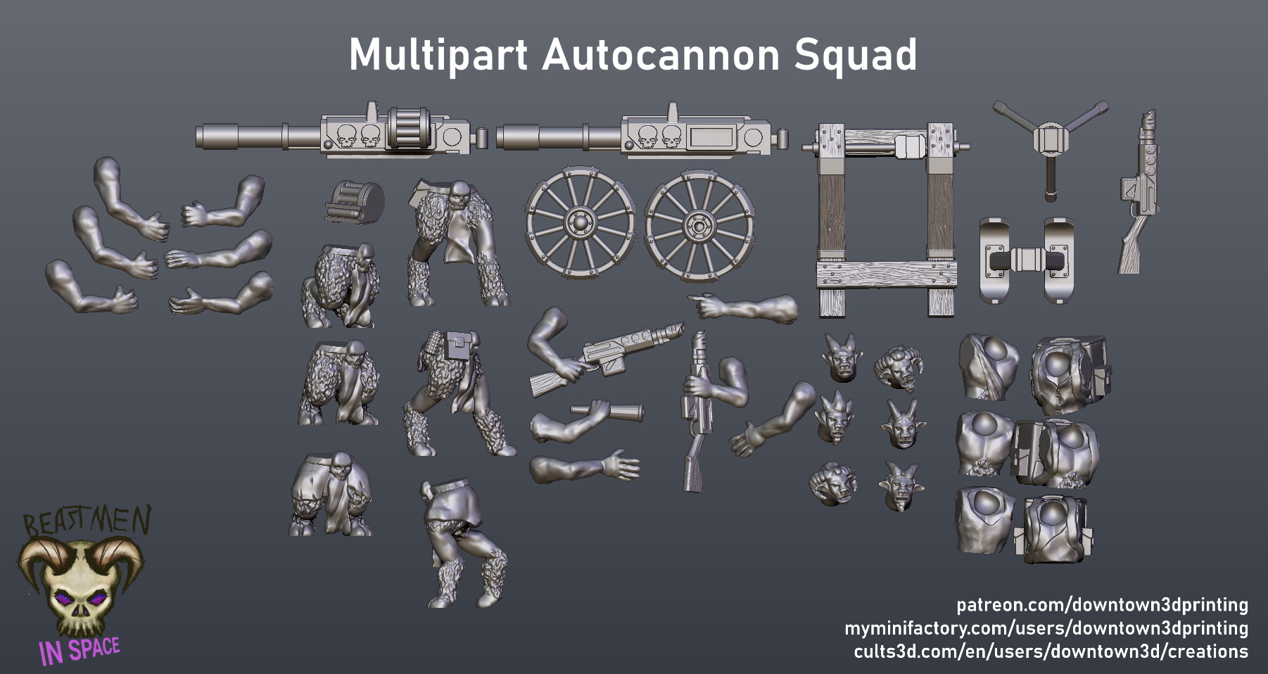 3D file Beastmen in Space! Multipart Autocannon Squad 🛰・3D printing ...
