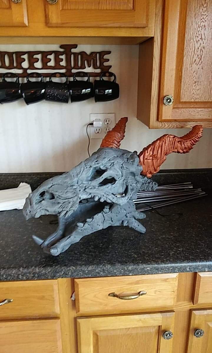 3D printable makerbot dragon skull for supersized print • made with ...