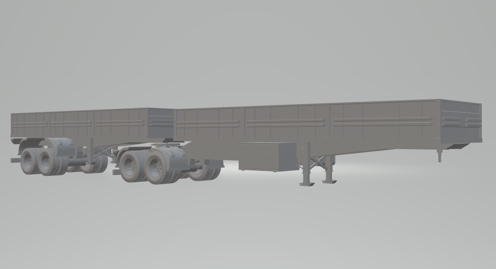 Archivo STL Camión doble semirremolque・Plan imprimible en 3D para ...