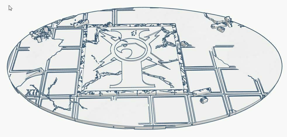 Archivo STL gratis Una base aún más agrietada del tamaño del Caballero ...