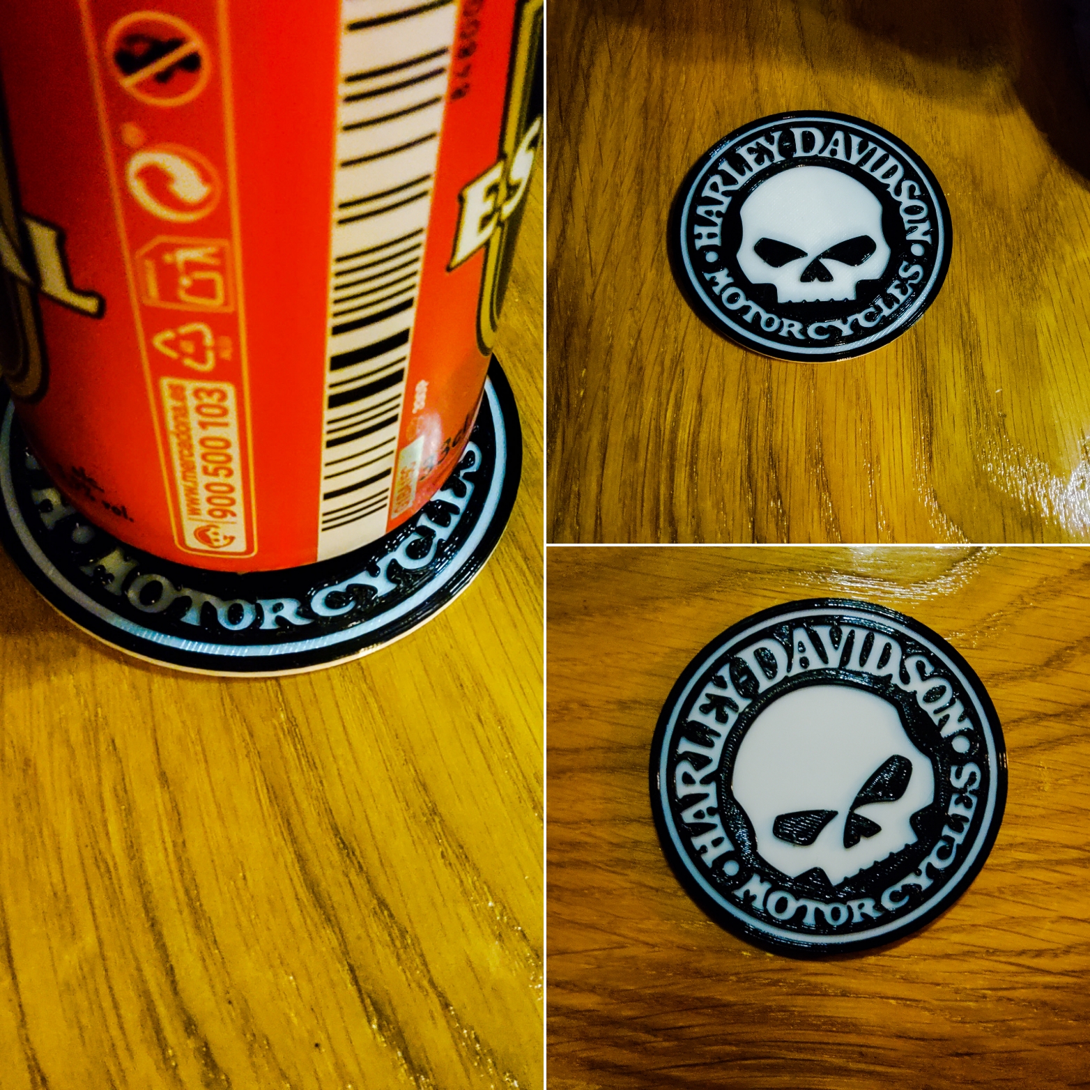STL file Harley Davidson Coasters・3D printer design to download・Cults