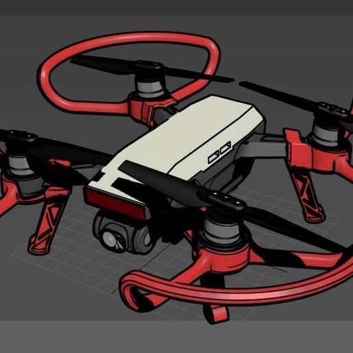 Download free STL file DJI Spark 3D model scale 1:1 • 3D printing ...