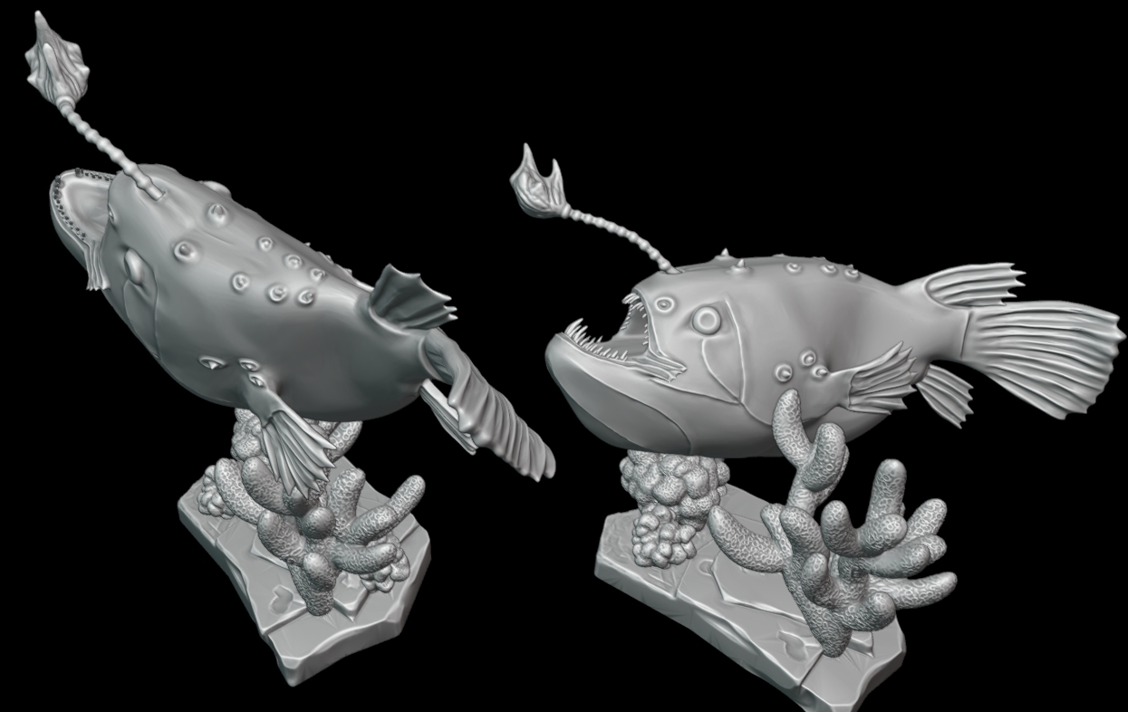 3D file Angler Fish, Stl of an Angler Fish in 3d・3D printer model to ...