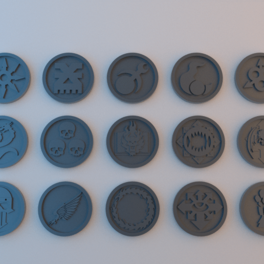 Download free STL file 40k Tokens - Forces of Chaos - 40mm x 4mm • 3D ...