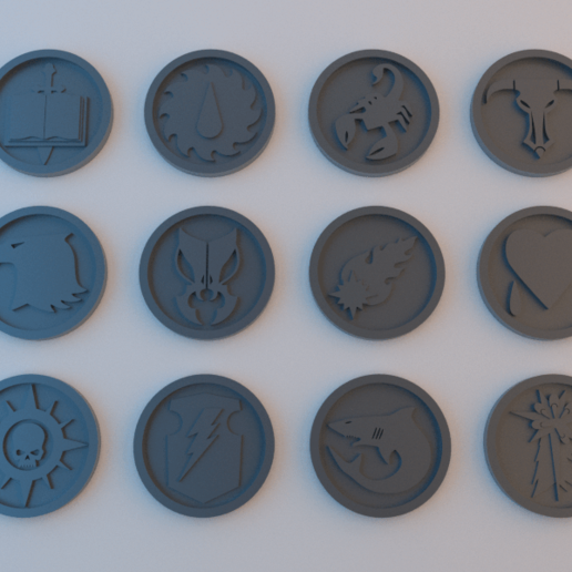 Download free STL file 40k Tokens - Space Marines Series 2 - 40mm x 4mm ...