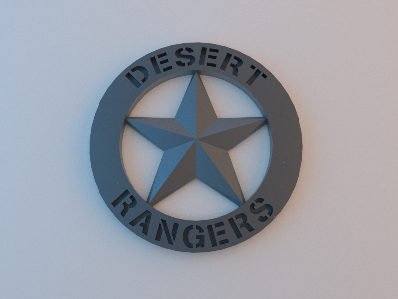 Free STL file Wasteland - Desert Rangers Badge・3D printer design to ...