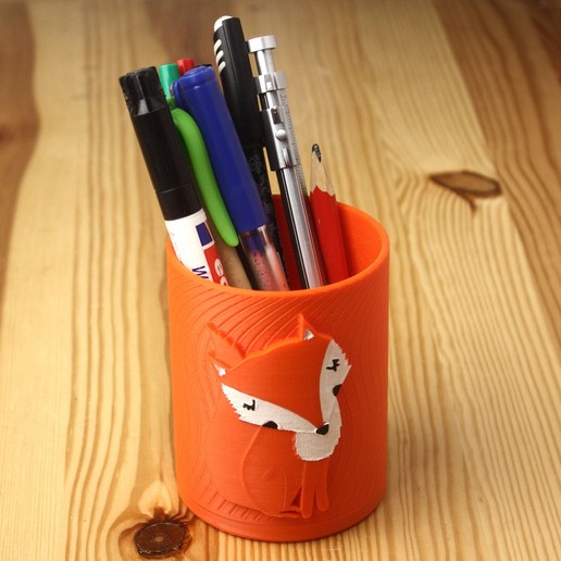 Download free 3D printing files Fox pencil cup ・ Cults