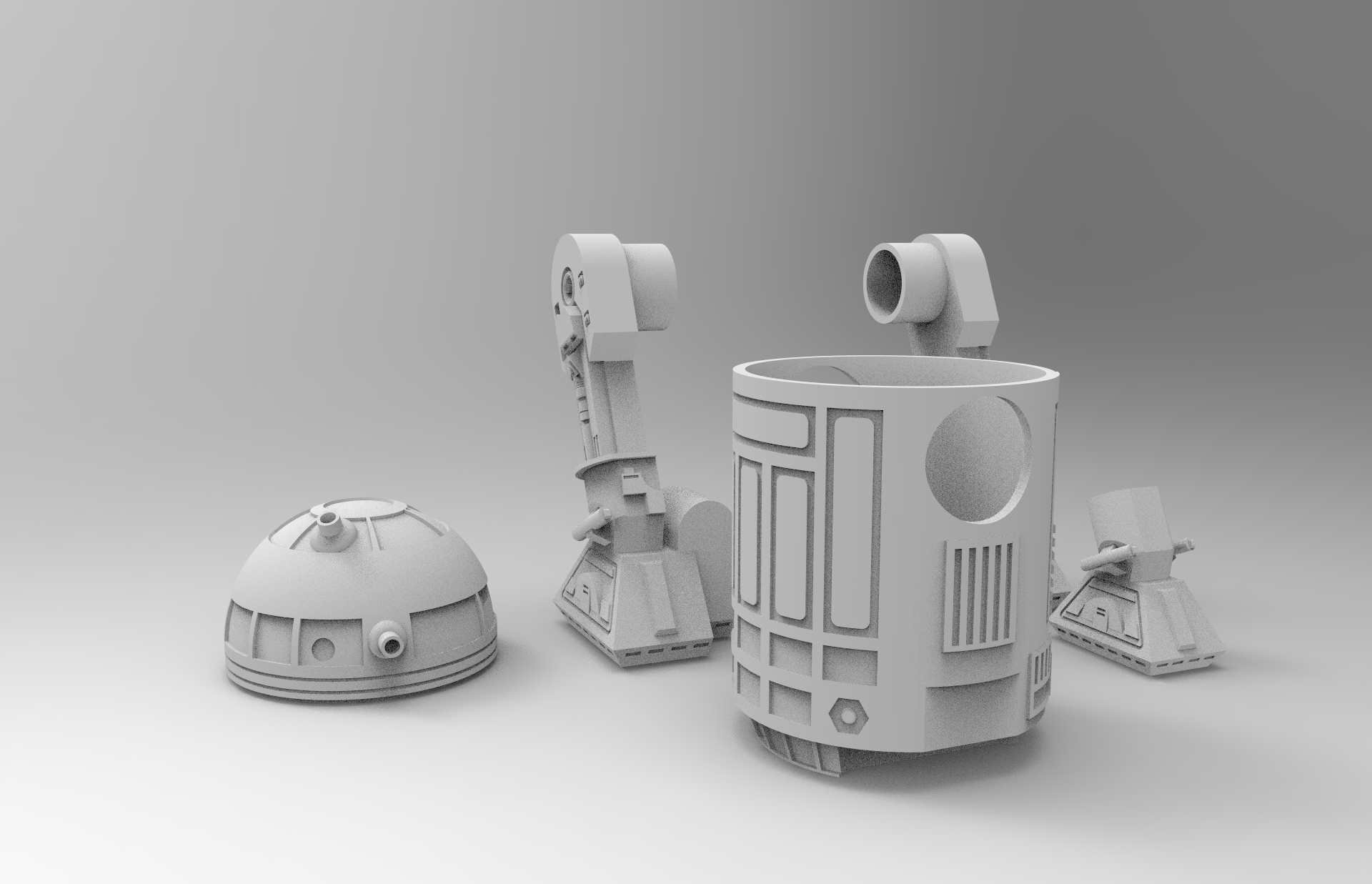 Descargar archivo STL Modelo de impresión en 3D del robot R2-D2 ...