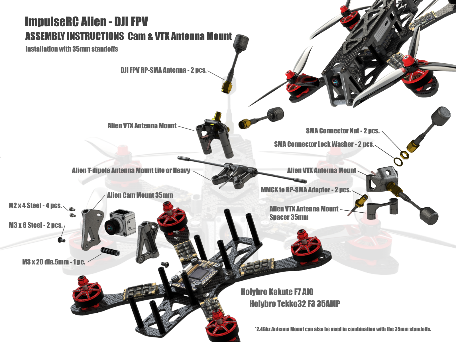 Файл STL DJI FPV - ImpulseRC Alien Conversion Kit 👽・3D-печатный дизайн ...