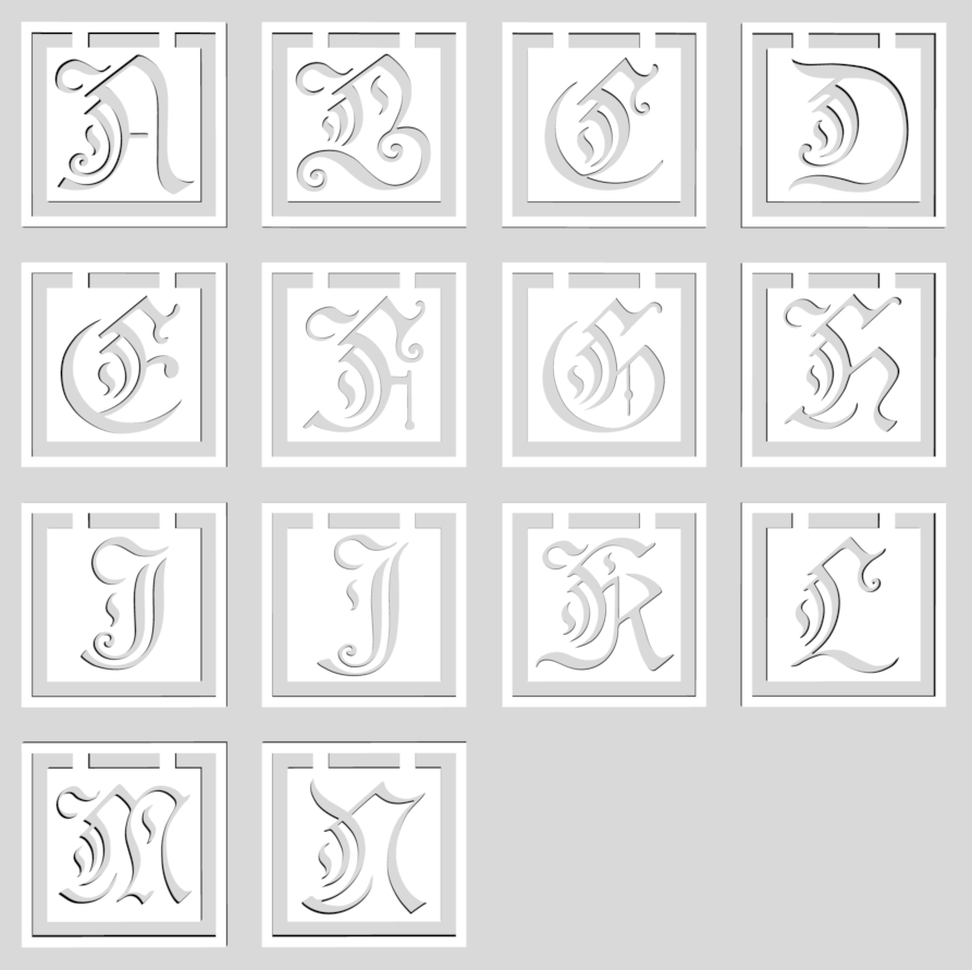 STL file Alphabet Monogram Bookmarks Capital Letters A-Z・3D printer ...