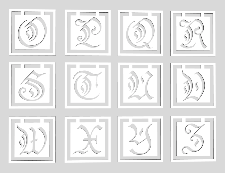 STL file Alphabet Monogram Bookmarks Capital Letters A-Z・3D printer ...