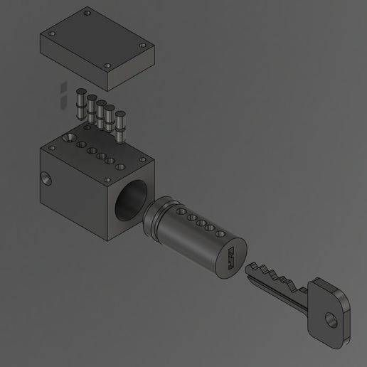 Download free STL file Lock cylinder, door lock • 3D printing template ...
