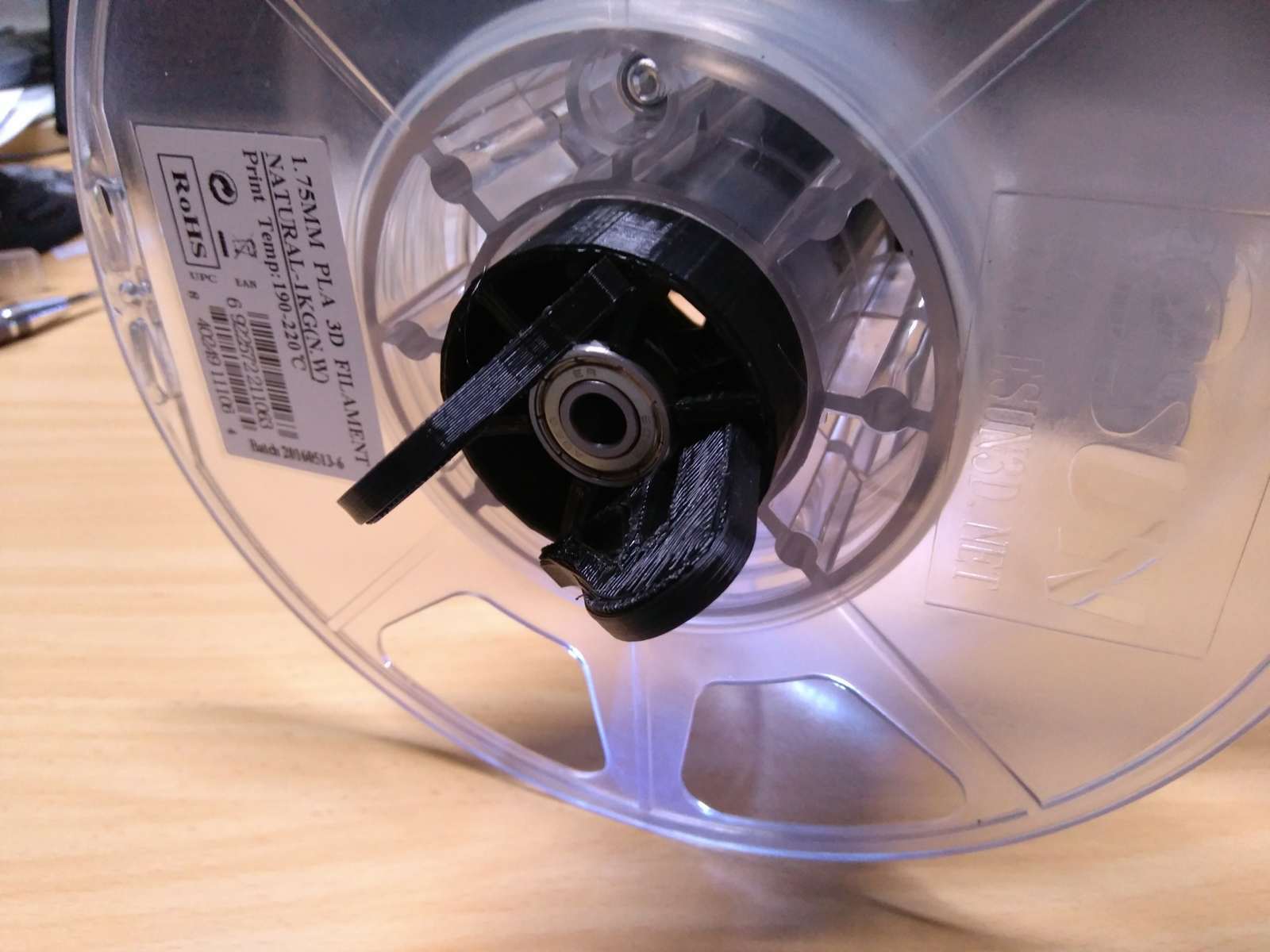Free STL file filament spool axle with spring-loaded clips・Model to ...