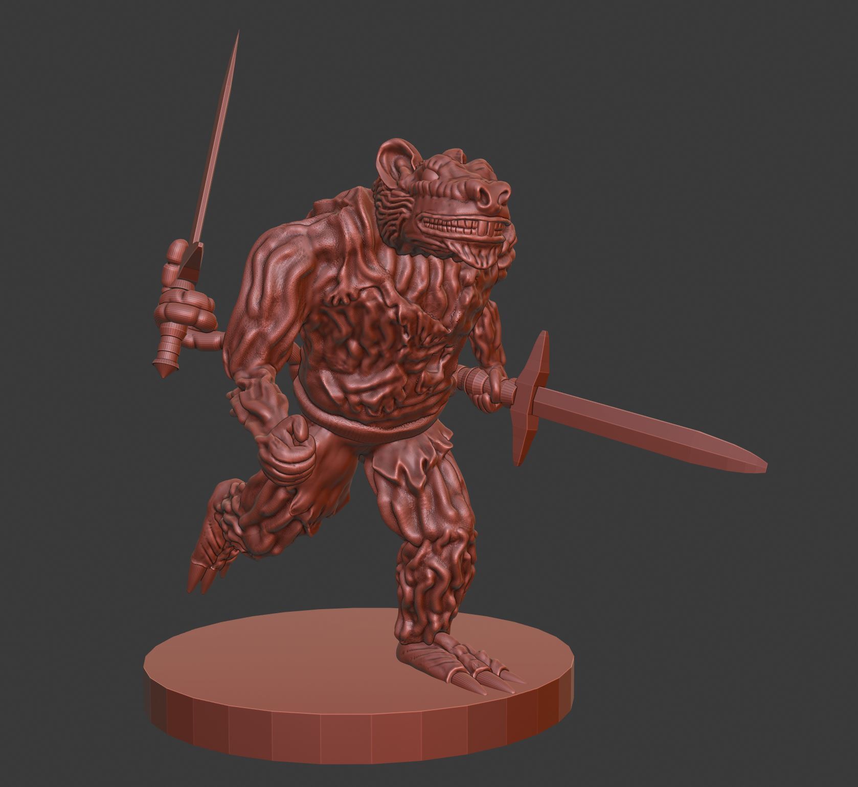 Free STL file Wererat for 28mm Tabletop Roleplaying・3D printable model ...