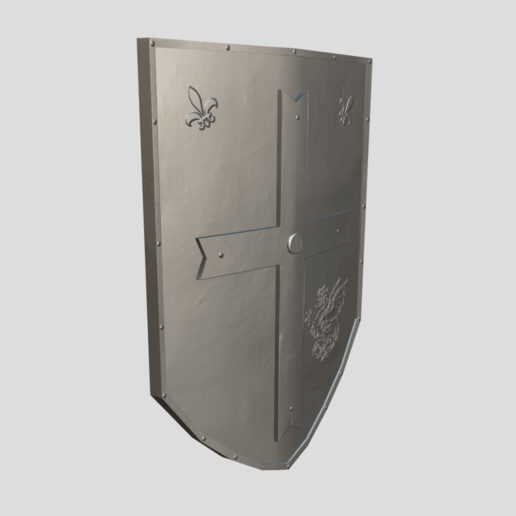Download 3DS file Medieval stylised shield • 3D print design ・ Cults