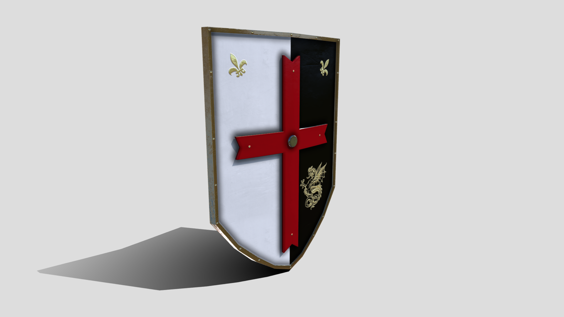 Download 3DS file Medieval stylised shield • 3D print design ・ Cults