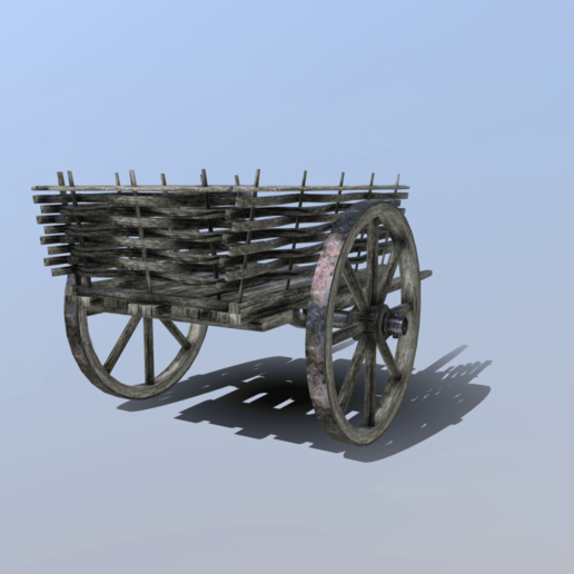 Download 3D model Medieval Wattle Cart ・ Cults