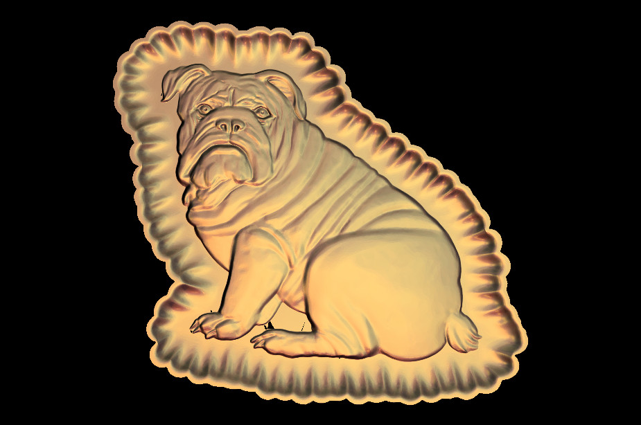 Free STL file bulldog with bone art cnc・Object to download and to 3D ...