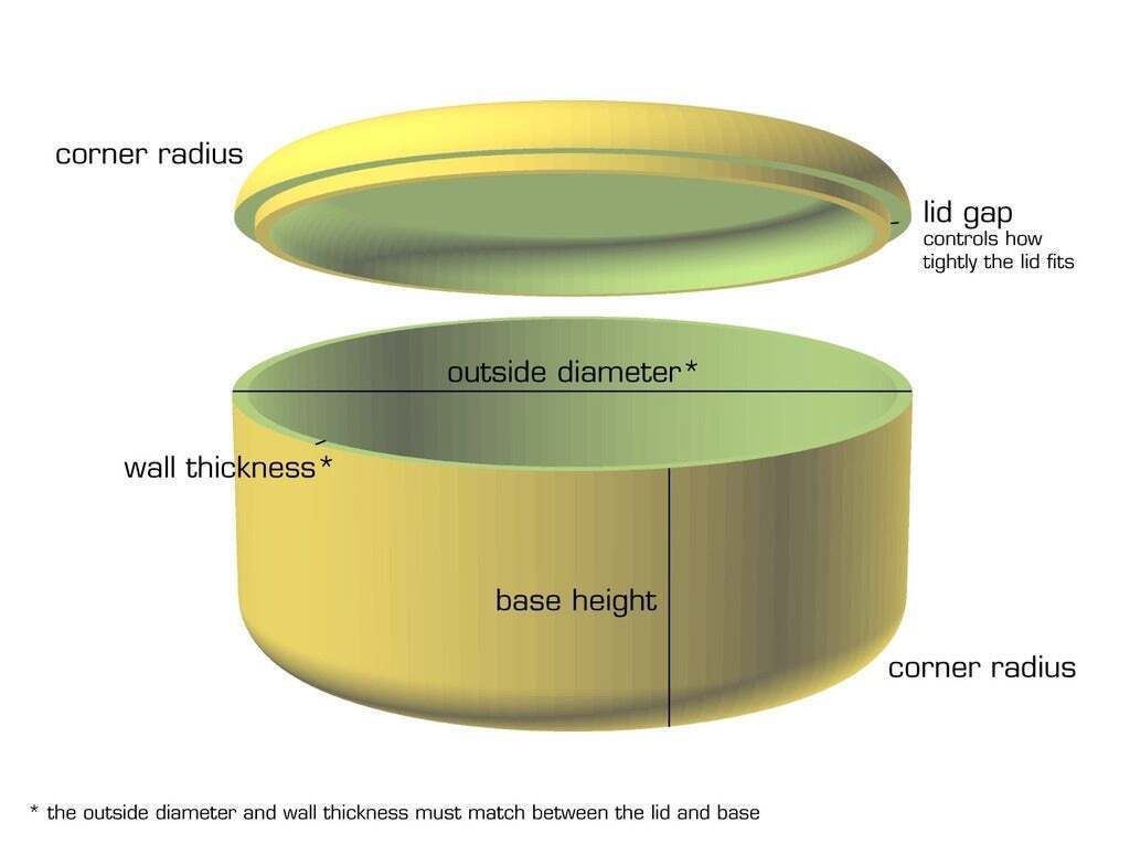 Free STL file Customizable Round Containers・3D print design to download ...