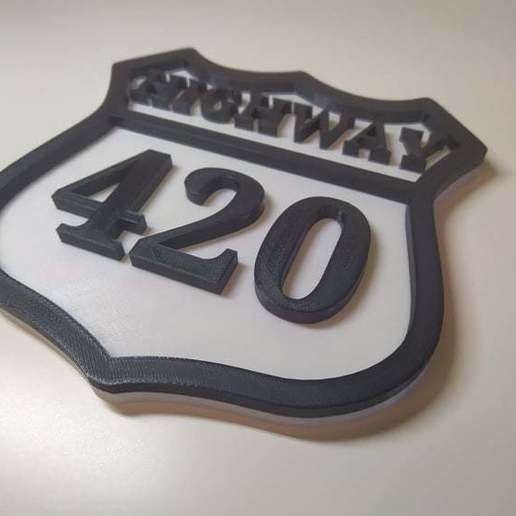 Download STL file High Way 420 Road Sign • 3D printable object ・ Cults