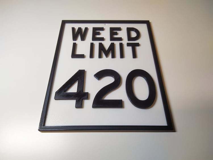 STL file Weed Limit 420 Road Sign 🇺🇸・3D printing idea to download・Cults
