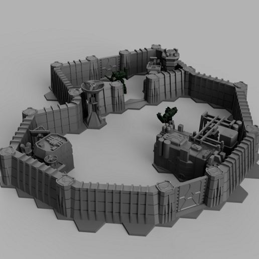 Download free STL file American Mecha - Mk III Hex Walls • 3D printer ...