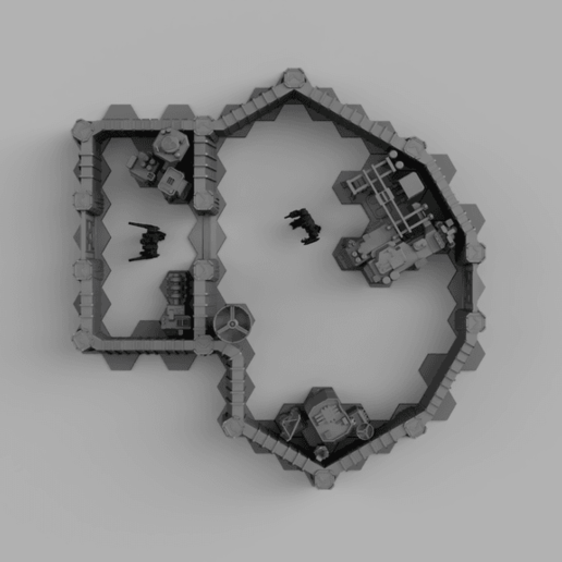 Download free STL file American Mecha - Mk III Hex Walls • 3D printer ...