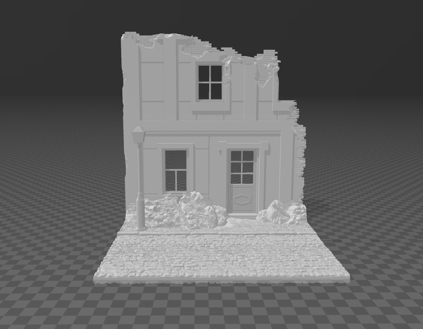 STL file Street and ruined house 6 WW2 1/35・3D printer model to ...
