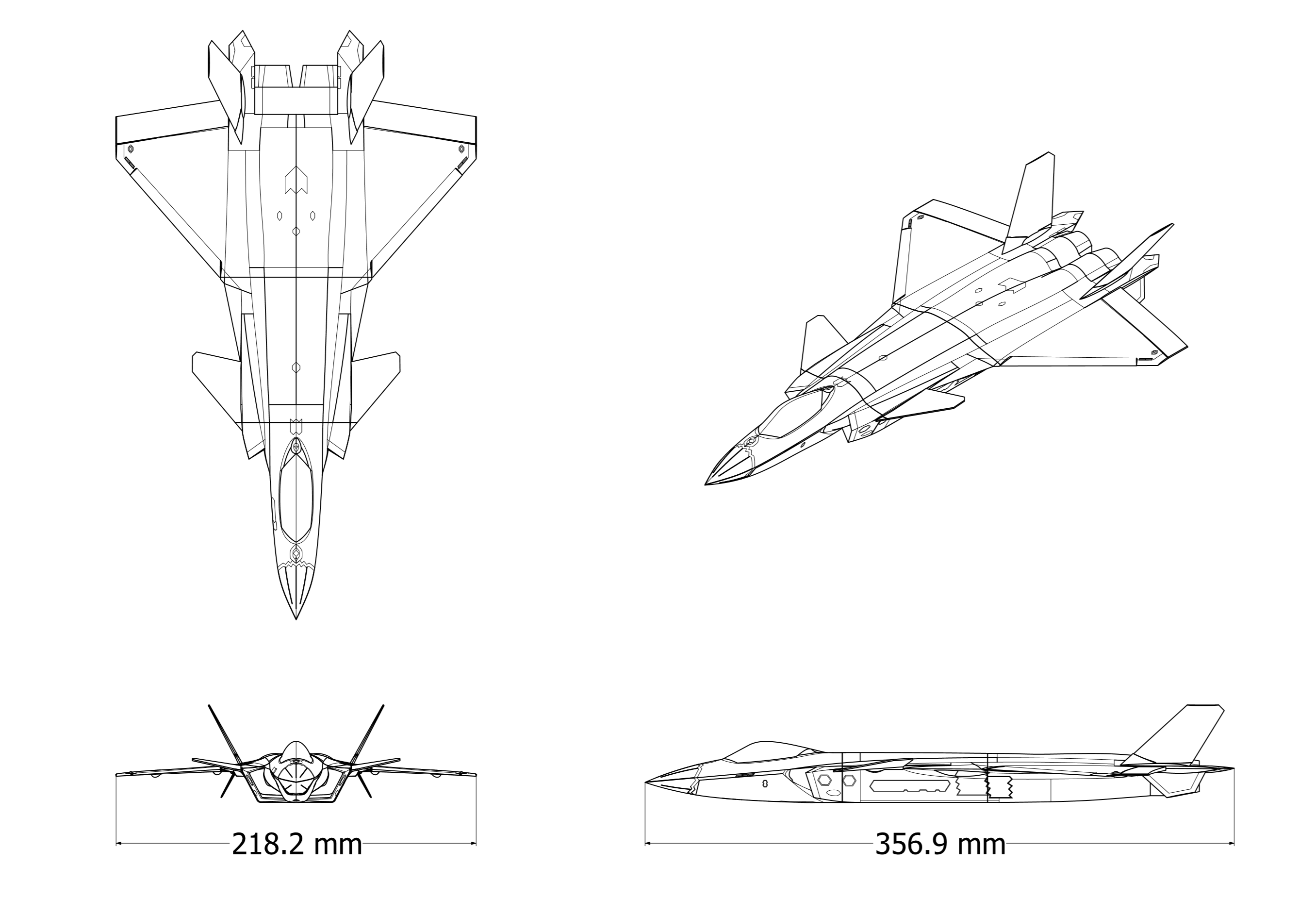STL file J-20 Jet 3D Printable 🛩️・Model to download and 3D print・Cults