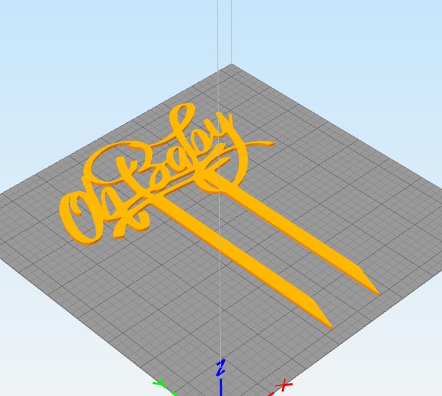 STL file cake topper oh baby・Model to download and 3D print・Cults