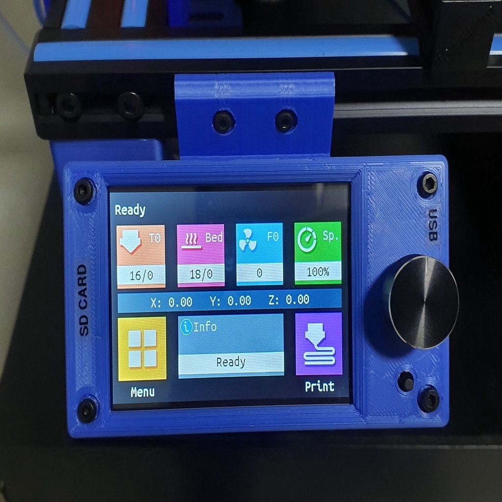 3D file Bigtreetech BIQU TFT35 v3 case + 2020 holder + Universal Mount ...