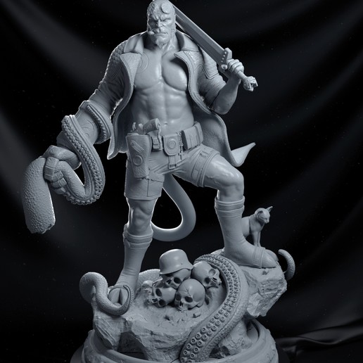 Download STL files Hellboy 3d Model BPRD Comics ・ Cults