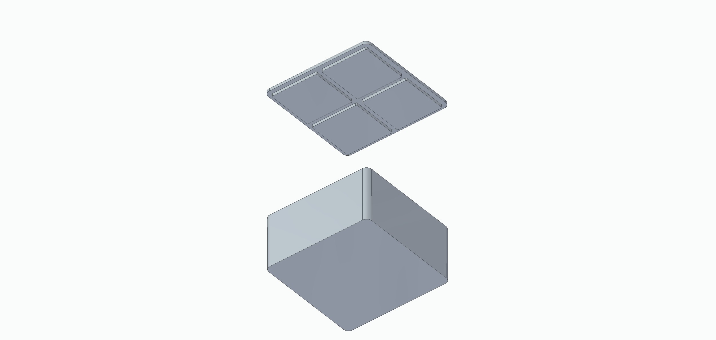 Free STL file Box for that you want with four places (two pieces)・3D ...