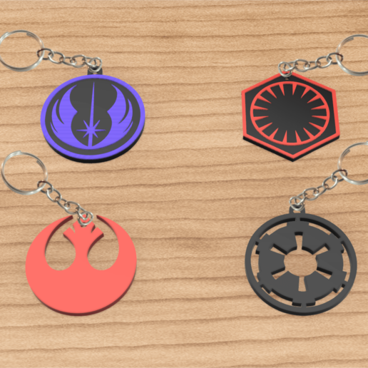 Download STL file PACK X4 KEYCHAIN STAR WARS • Template to 3D print ・ Cults