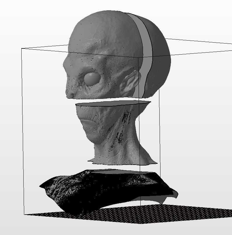 Free STL file Detailed alien head splited to fit the bed・3D printable ...