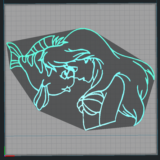 Download STL file The little mermaid - The little mermaid 2D - Disney ...