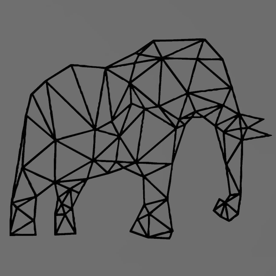 STL file Elephant 2D・3D print object to download・Cults