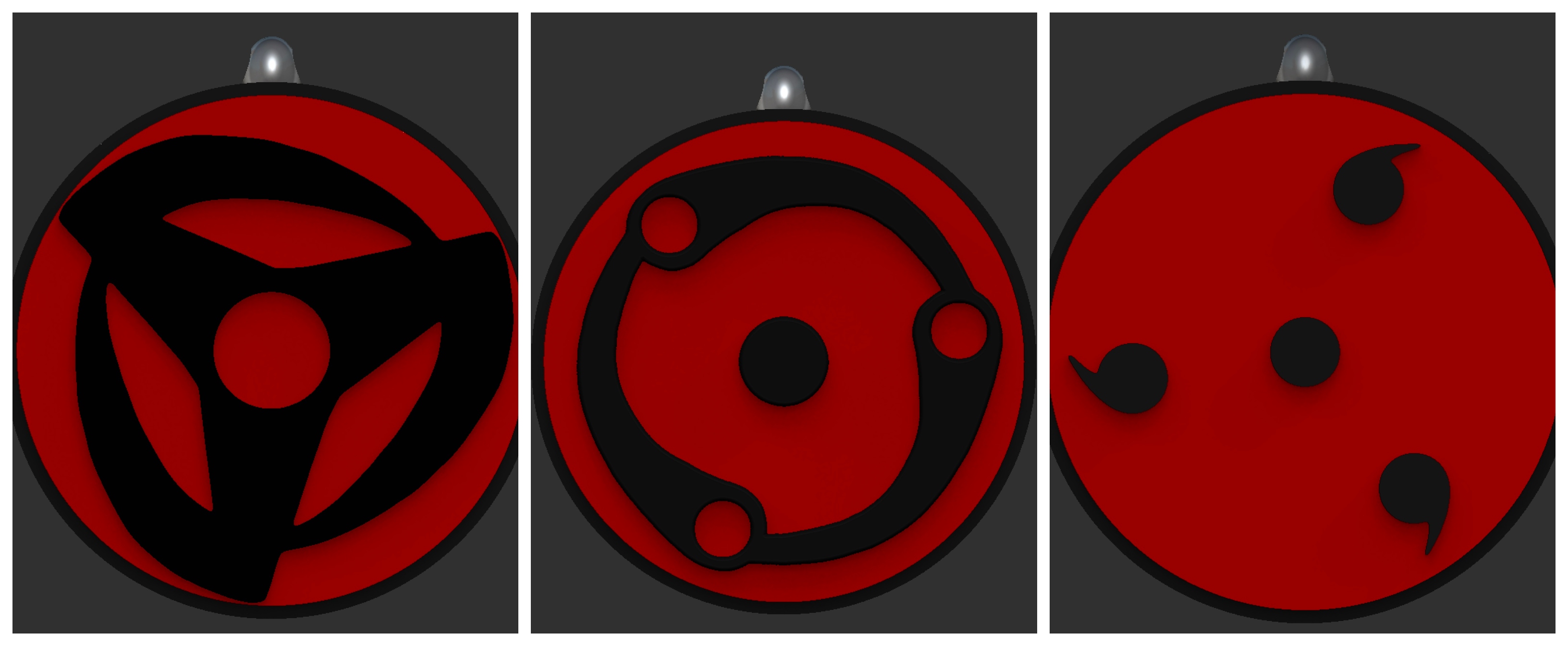 Archivo OBJ Pack 3 Sharingan colgante・Diseño para descargar y imprimir ...