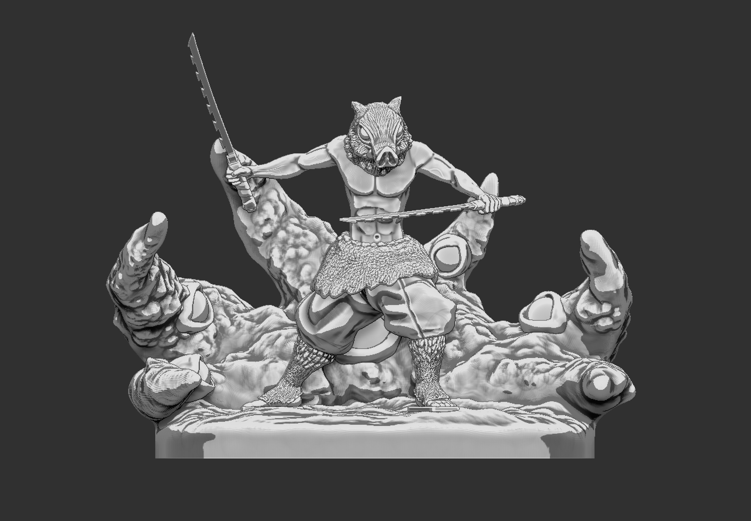 OBJ file Inosuke Kimetsu no Yaiba・Model to download and 3D print・Cults