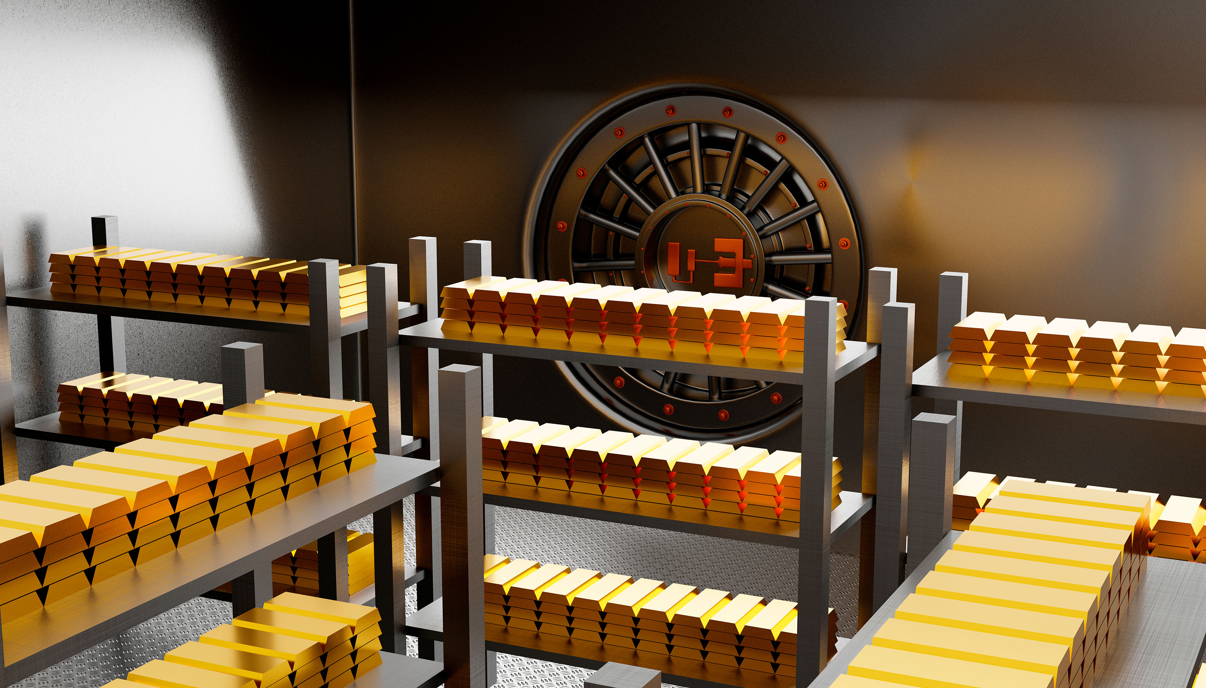 Bank Vault With Gold